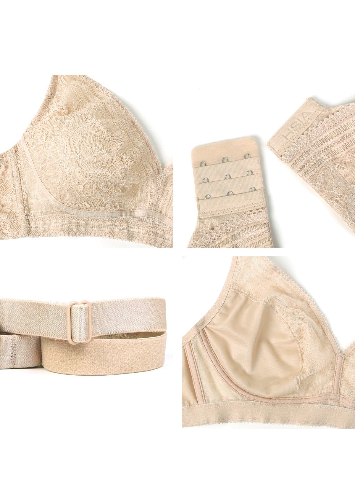 Peony Deep V Lace Wireless Unlined Bralette – HSIA