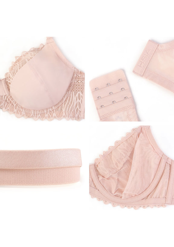 HSIA Pretty Secrets Lace-Trimmed Full Coverage Underwire Bra for Support