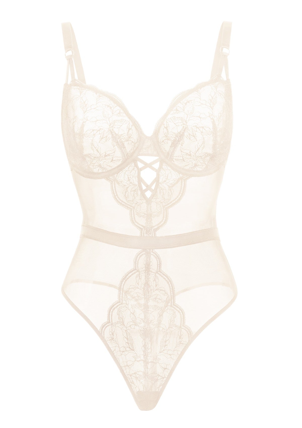 Blossom Mist Plus Size Lace Bodysuit Sexy Unlined Underwire Top Linger ...