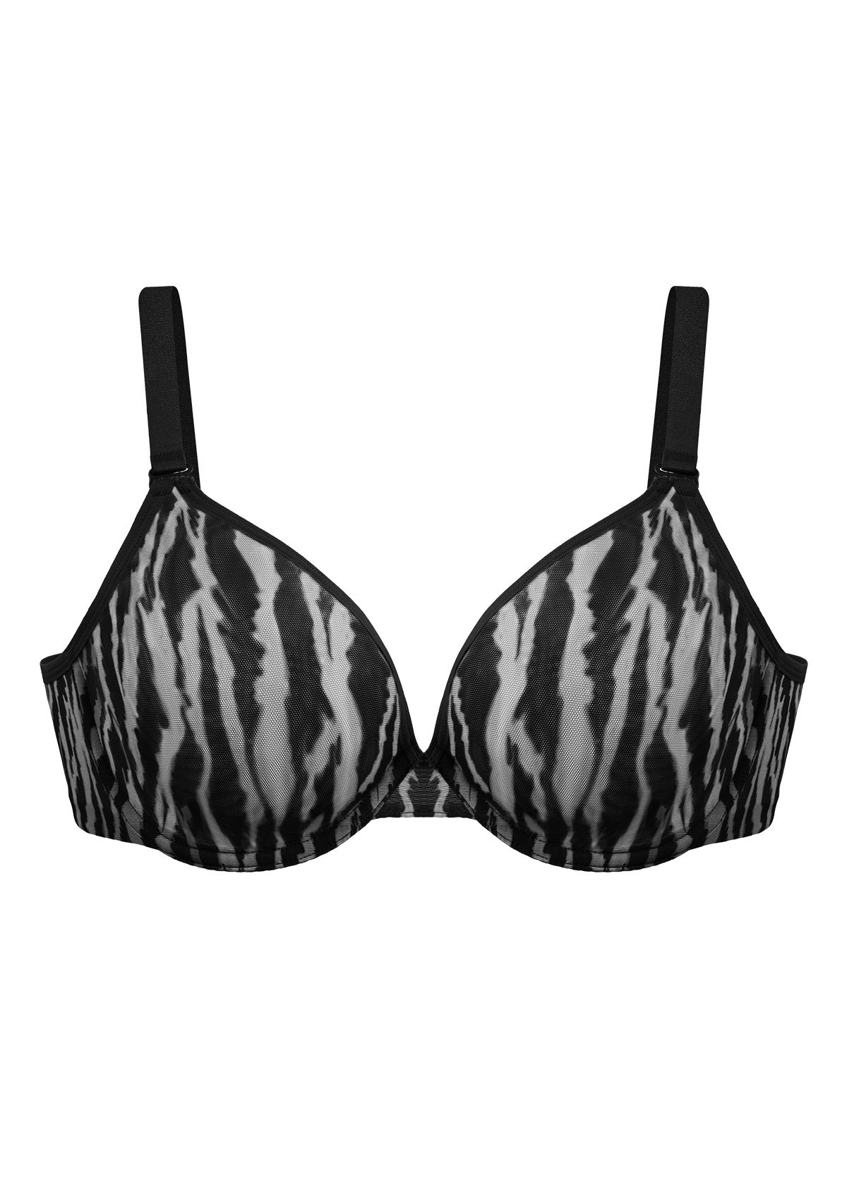 Zebra Wild Black Unlined Underwire Mesh Bra Set – HSIA