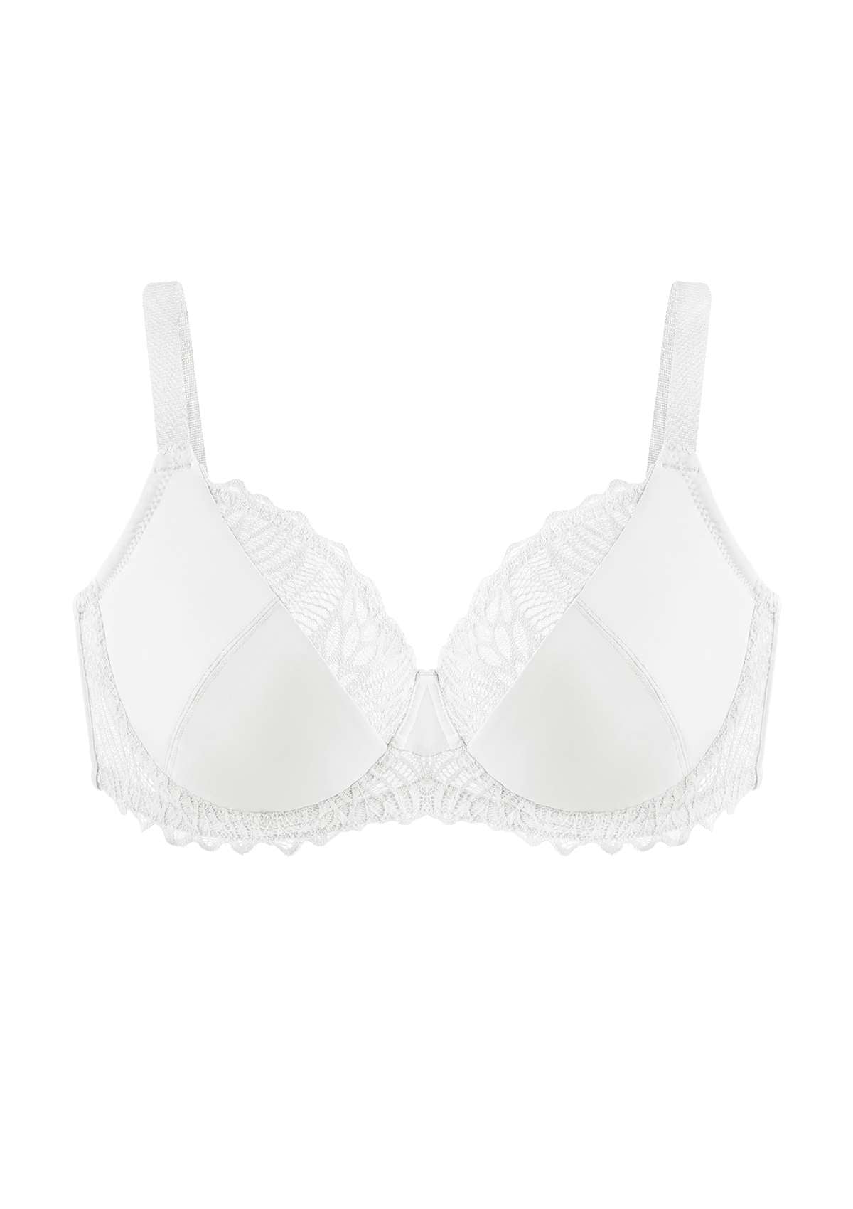 HSIA Pretty Secrets White Lace Trim Full Coverage Underwire Bra Set