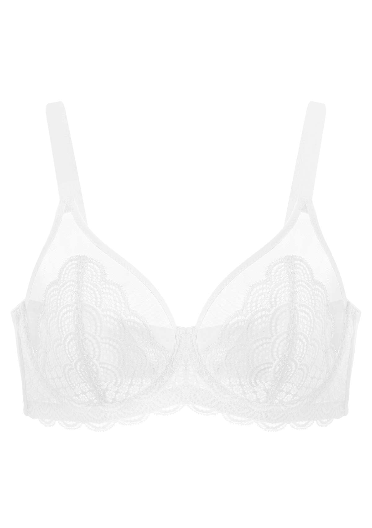 HSIA Mermaid Scales Sheer Mesh Bra: Unlined Full Coverage Bra