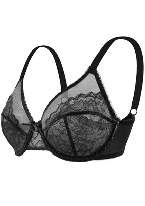 HSIA Enchante Full Coverage Minimizer Bra: Lace Underwire, Unlined Bra