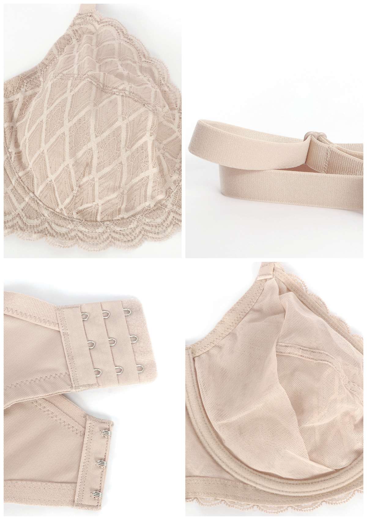 HSIA Plaid Lace Up Bra: Unlined Underwire Bra - Back Fat Hiding Bra