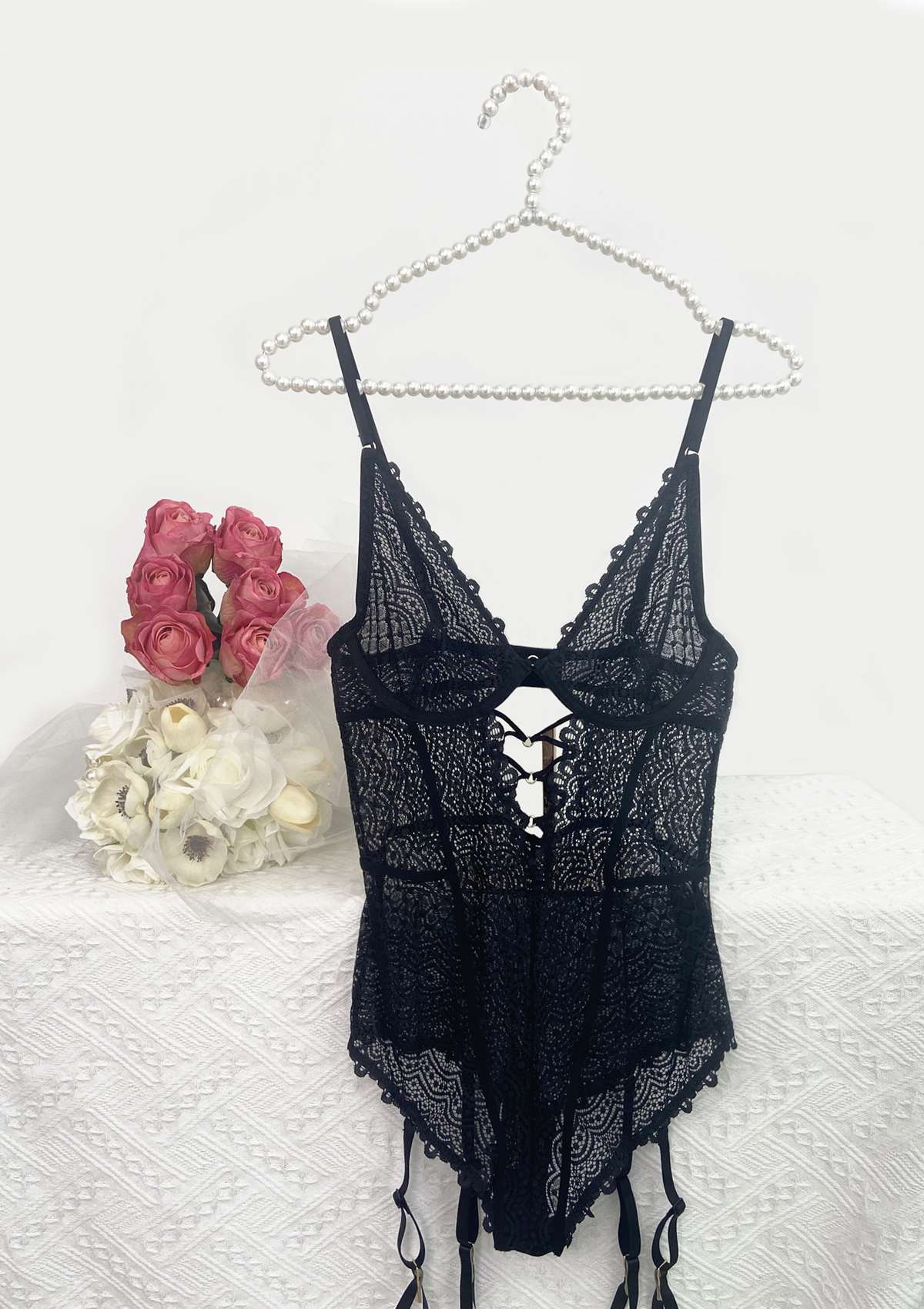 HSIA Lovelush Stylish Lace Teddy with Unlined Wire Cups and Low Back